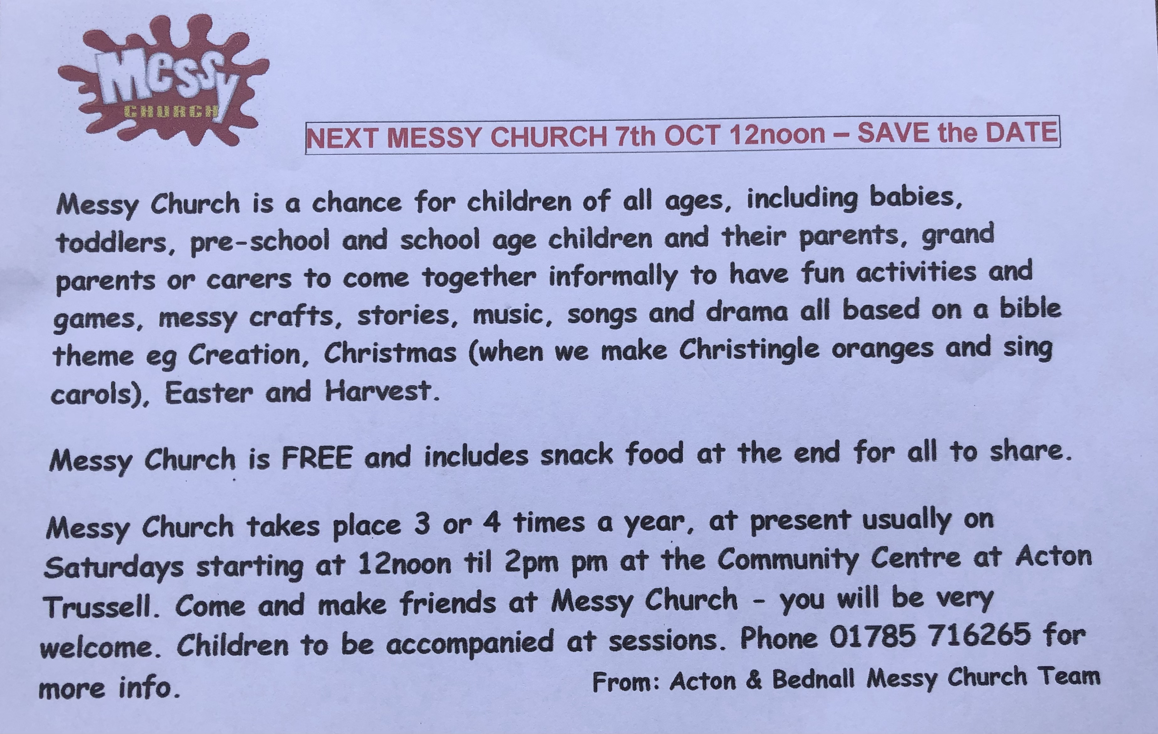 Messy Church Harvest Logo
