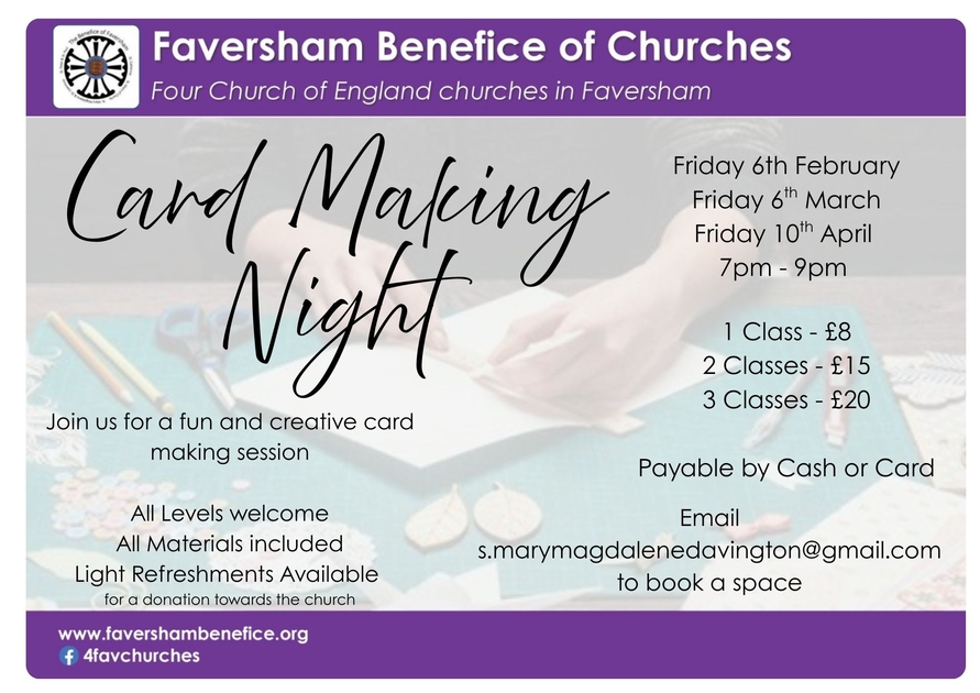 Craft Evenings - CARD MAKING - News - St Mary Magdalene, Davington - A ...