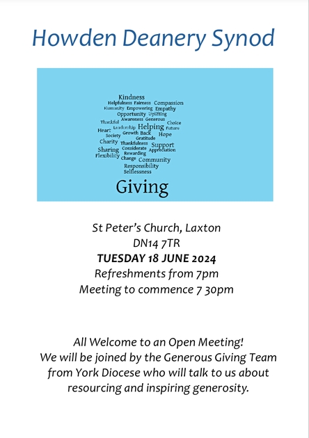 HOWDEN DEANERY SYNOD TUES 18 JUNE AT ST PETER’S LAXTON - Events ...