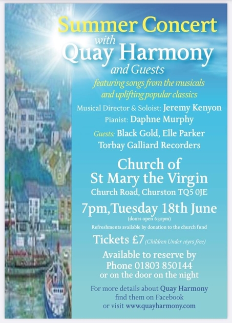 Quay Harmony Concert - News - St Mary the Virgin, Churston - A Church ...