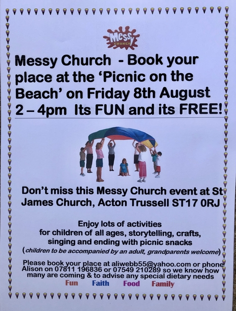 Messy Church- Picnic on the Beach - News - Bednall: All Saints - A ...
