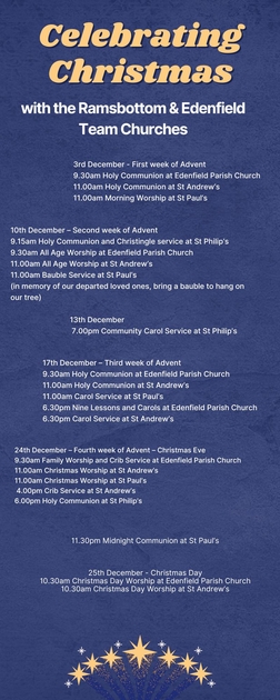 Services throughout Advent with RETM - News - St Paul's Ramsbottom - A ...