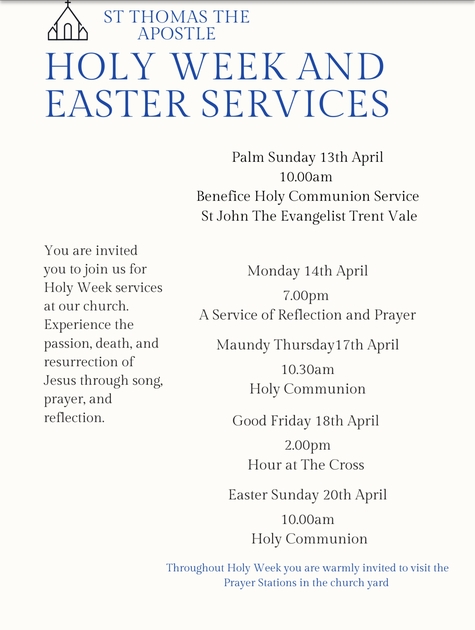 Holy Week and Easter Services - News - Thomas the Apostle, Penkhull - A ...