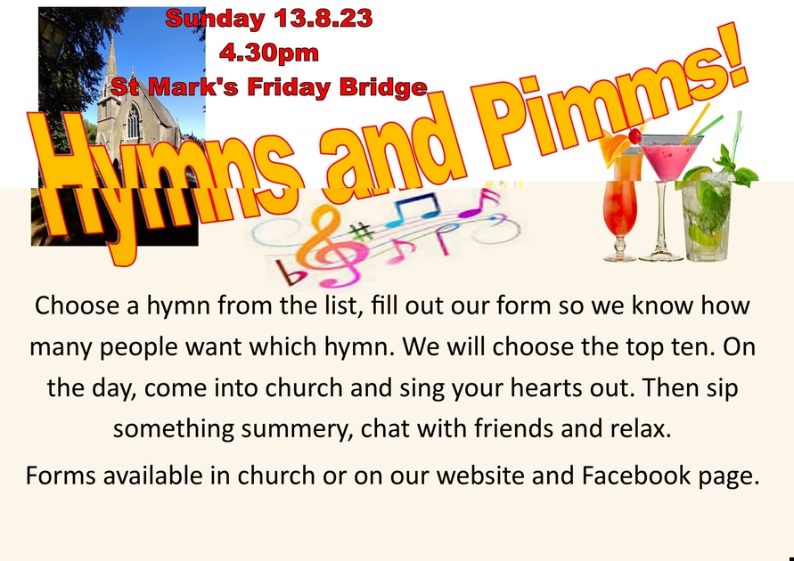 Hymns and Pimss - News - St Mark's - A Church Near You