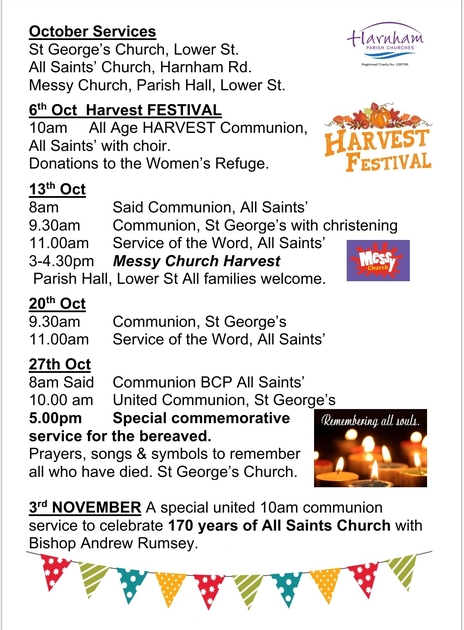 October services - News - Harnham: St George's, All Saints' and Messy ...