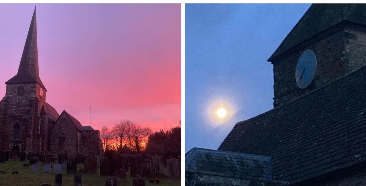 December Sunrise and Moonset over Wadhurst Church - News - St Peter ...