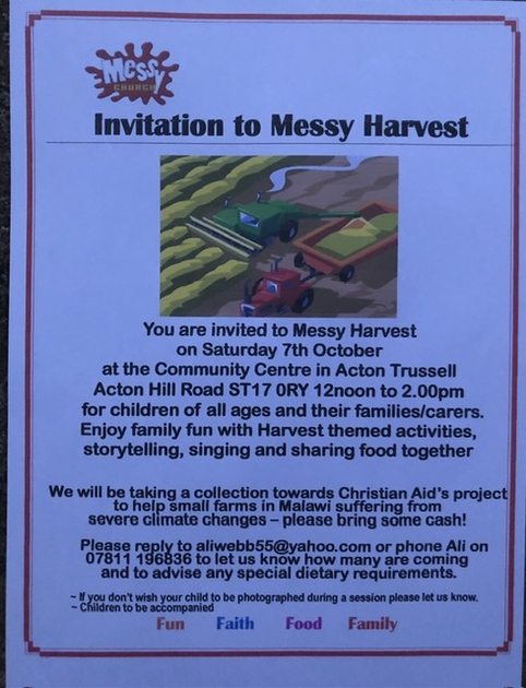Messy Harvest- 7th October - News - Acton Trussell St James - A Church ...