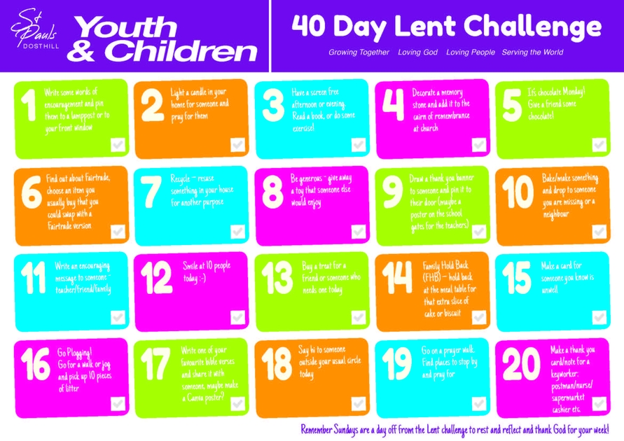 40 Day Lent Challenge - News - St Paul, Dosthill - A Church Near You