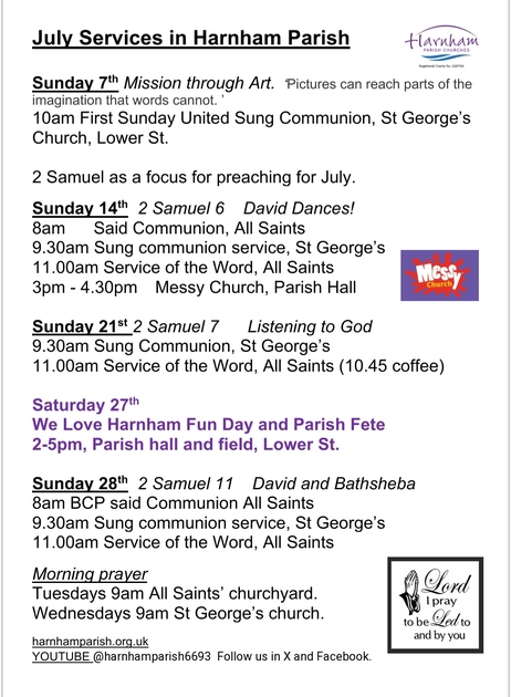 July services - News - Harnham: St George's, All Saints' and Messy ...