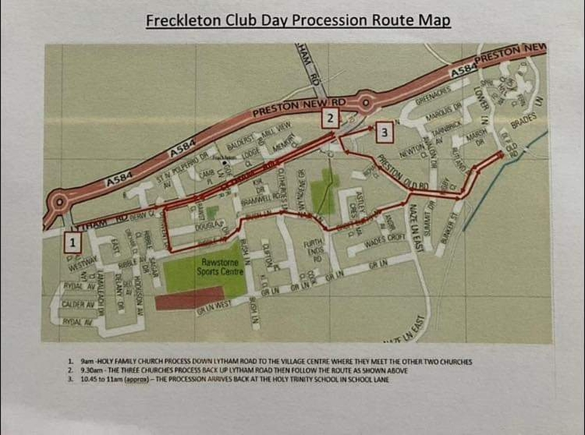 Procession and road closures for Freckleton Club Day 2024 - News - Holy ...
