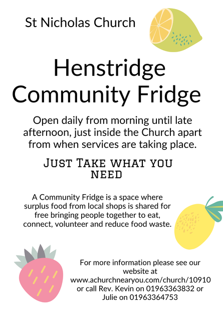 Henstridge Community Larder and Fridge now open! - News - St Nicholas ...