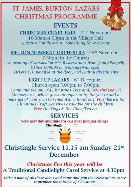 Christmas Programme 2025 News St James At Burton Lazars A Church