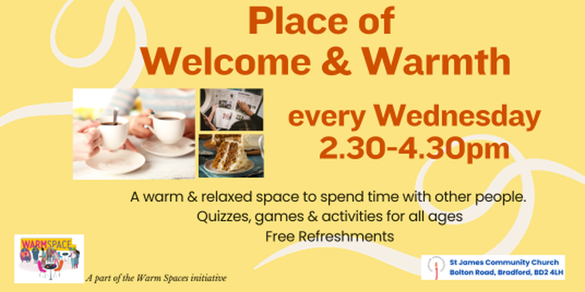 Place of Welcome & Warmth - Events - St James' Community Church, Bolton ...