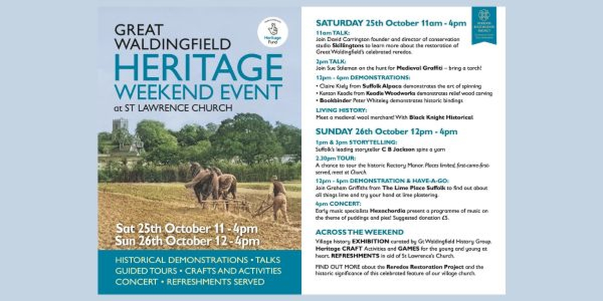 Great Waldingfield Heritage Weekend - News - Gt Waldingfield, St ...