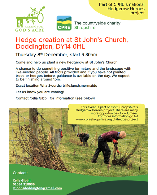 Hedge creation in our churchyard led by CPRE and Caring for God's ...
